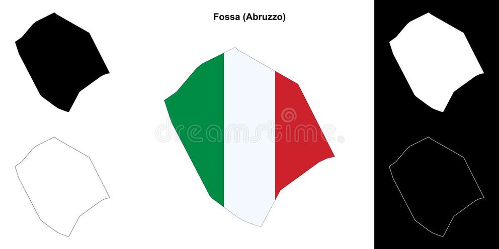Fossa outline map stock illustration. Illustration of border - 385759911