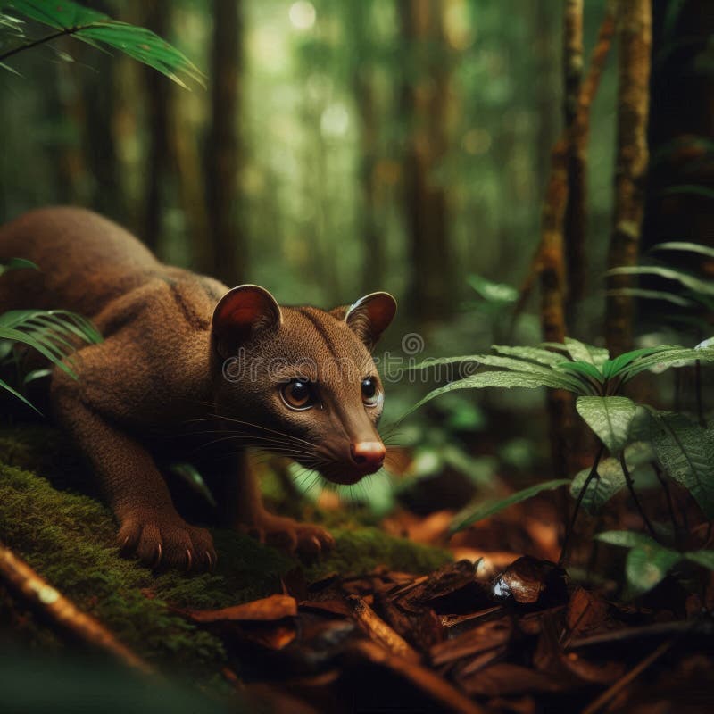 The Fossaâ€™s Natural Hunting Grounds Stock Illustration - Illustration ...