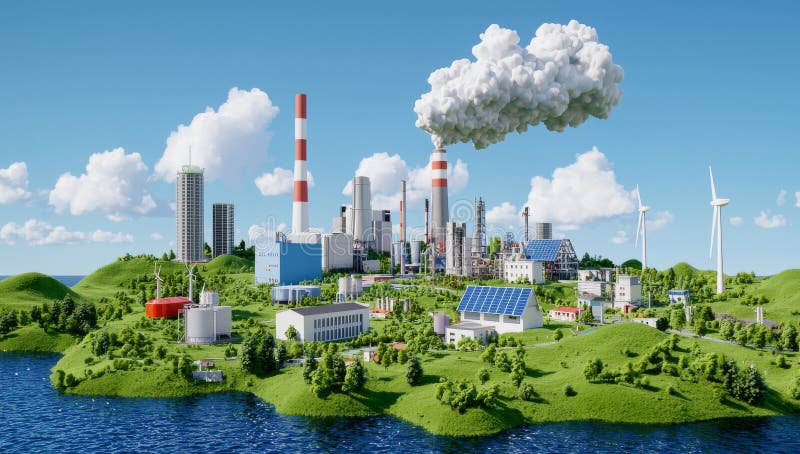 Fossil Fuels To Renewable Energies: the Transition Stock Photo - Image ...