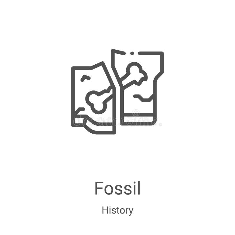 Fossil Icon Vector from History Collection. Thin Line Fossil Outline ...
