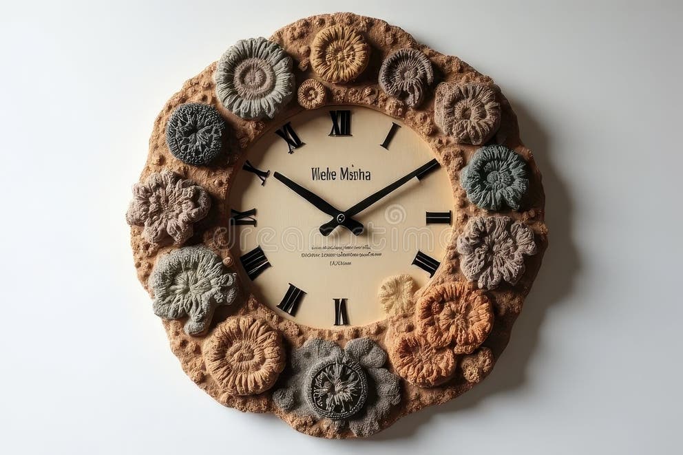 Fossil-Inspired Wall Clock stock illustration. Illustration of beauty ...