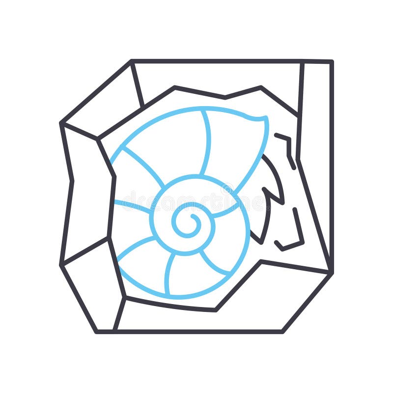 Fossil Line Icon, Outline Symbol, Vector Illustration, Concept Sign ...