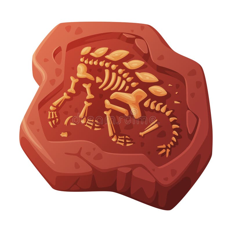 Fossil Obtained by Digging Rested in Soil or Ground Vector Illustration ...