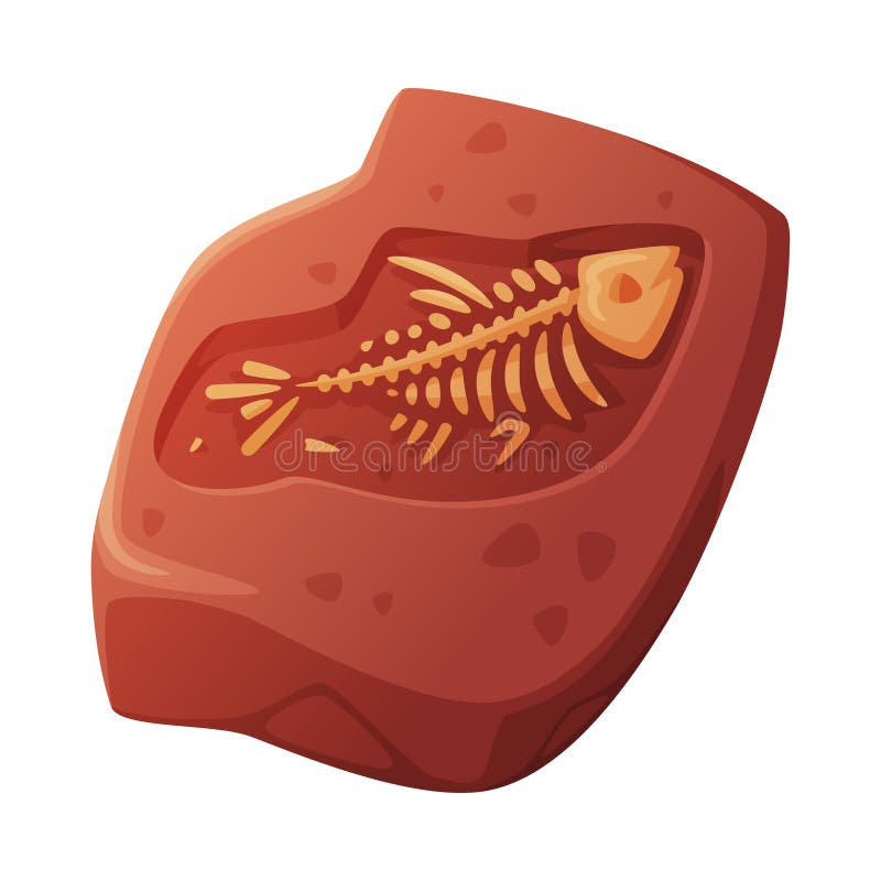 Fossil Obtained by Digging Rested in Soil or Ground Vector Illustration ...