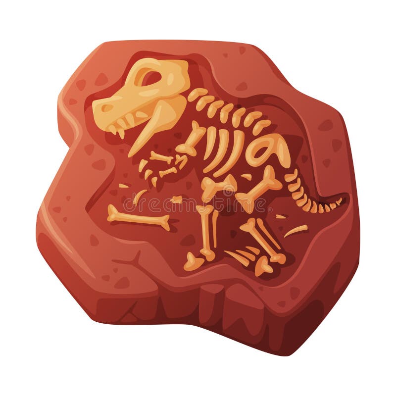 Fossil Obtained by Digging Rested in Soil or Ground Vector Illustration ...