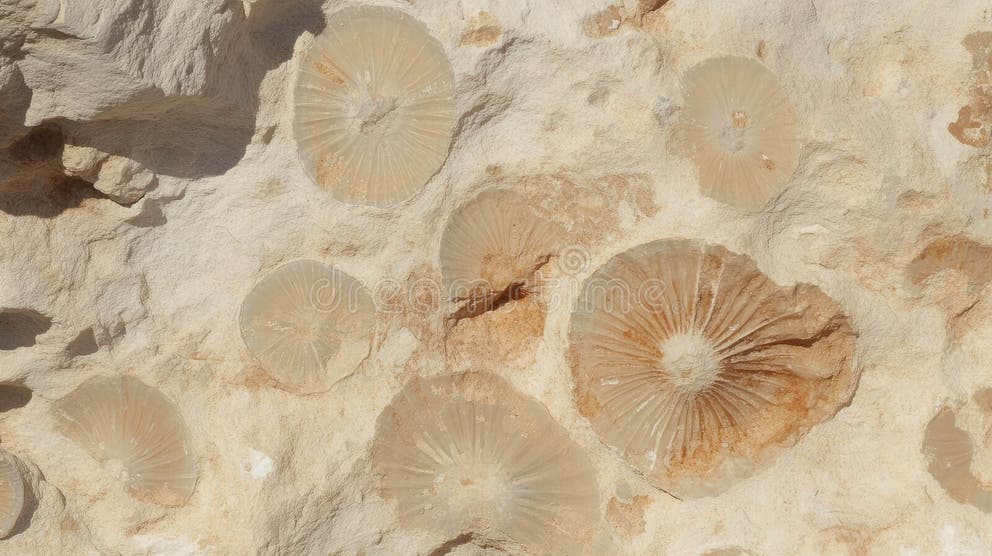 Fossil Rich Limestone Texture with Varied Fossil Patterns Stock ...