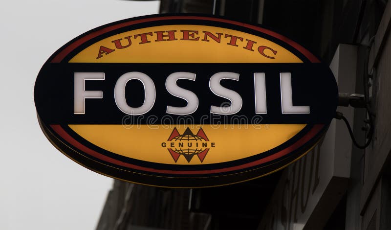 Fossil Sign and Text Logo of Store Maker of Clothing and Watches ...