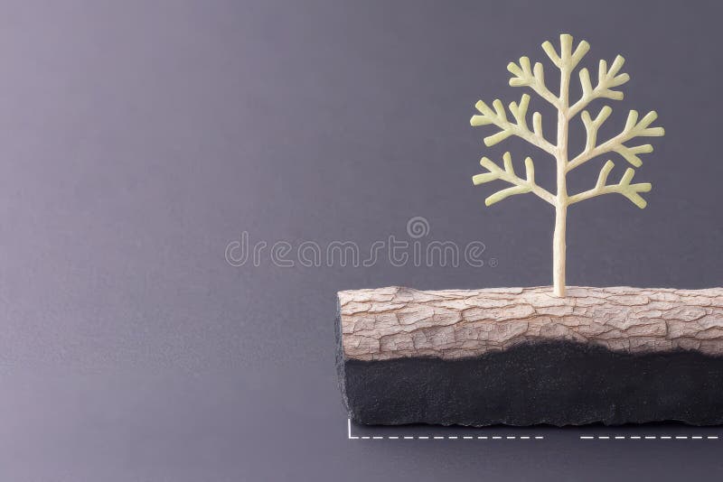 Fossilization Process of Tree Remains Forming Coal Vein, Fossil Fuels ...