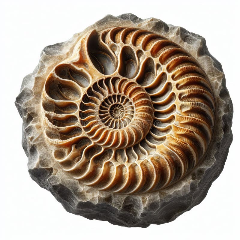 Fossilized Ammonite Shell Embedded in L Strange Old Stock Image - Image ...