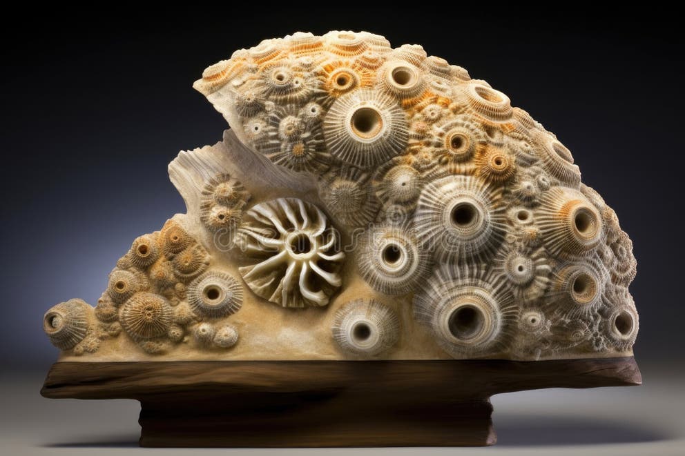 Fossilized Coral in an Ancient Seabed Rock Stock Photo - Image of ocean ...