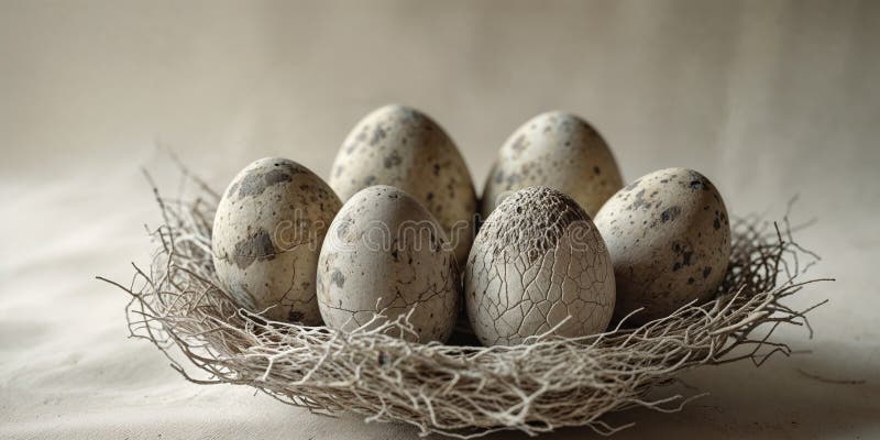 Fossilized Dinosaur Eggs Positioned within a Nest. Stock Image - Image ...