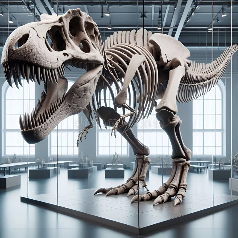 Fossilized T. Rex: a Prehistoric Giant. Stock Illustration ...