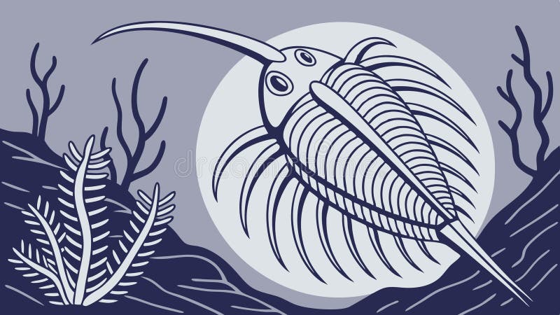Fossilized Trilobite in a Natural Environment, Vector Design Generative ...