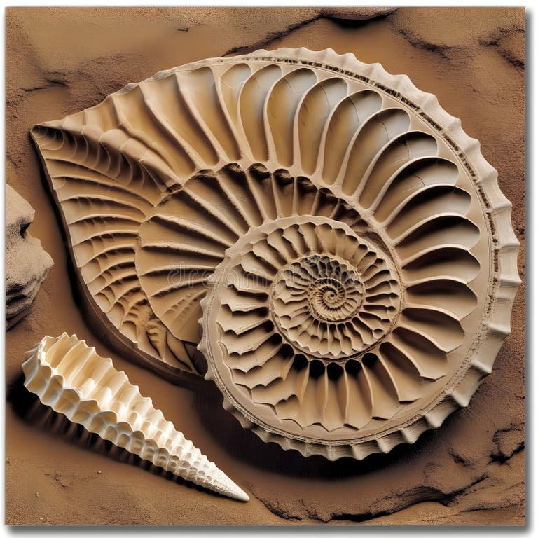 Fossils in Stone, Ai-generatet Stock Illustration - Illustration of ...