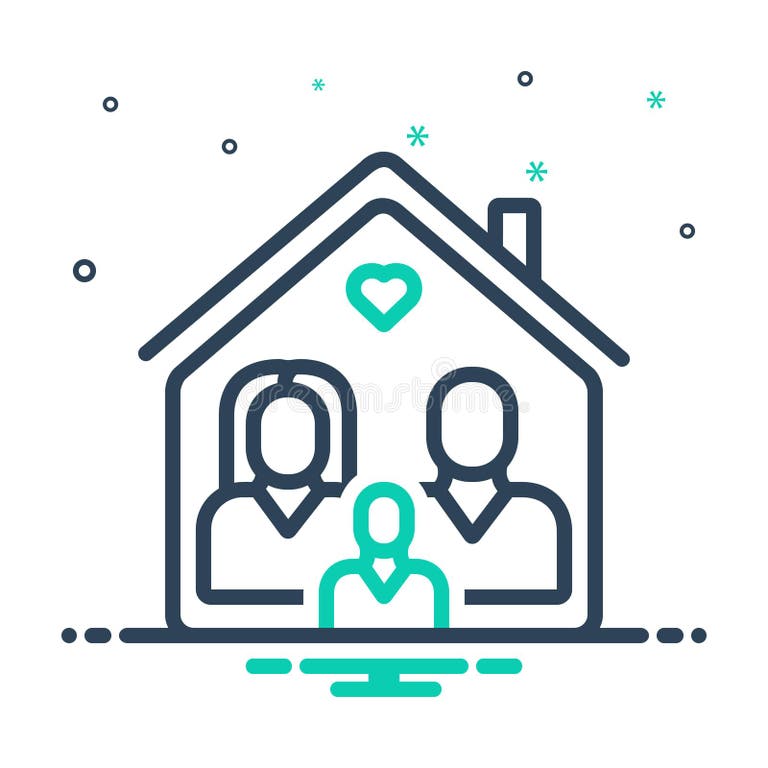 Mix Icon for Foster, Family and Parents Stock Illustration ...