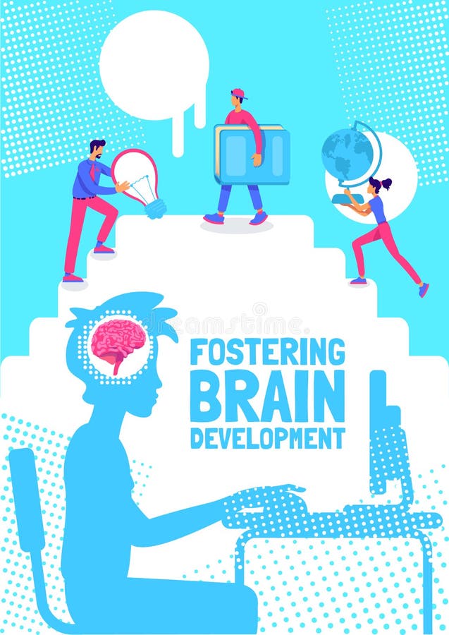 Fostering Brain Development Poster Flat Vector Template Stock Vector ...