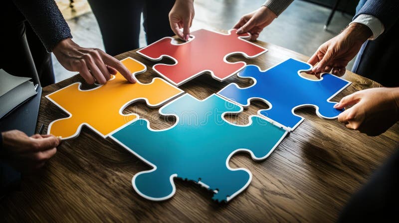 Fostering Teamwork and Problem Stock Illustration - Illustration of ...