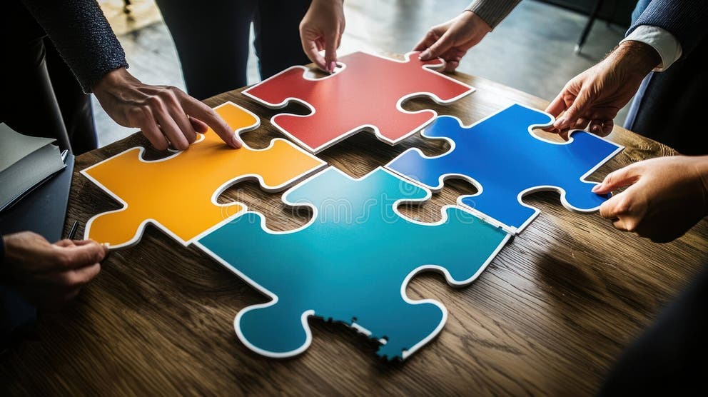 Fostering Teamwork and Problem Stock Illustration - Illustration of ...