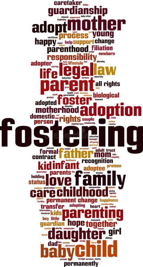 Fostering word cloud stock vector. Illustration of foster - 161697985