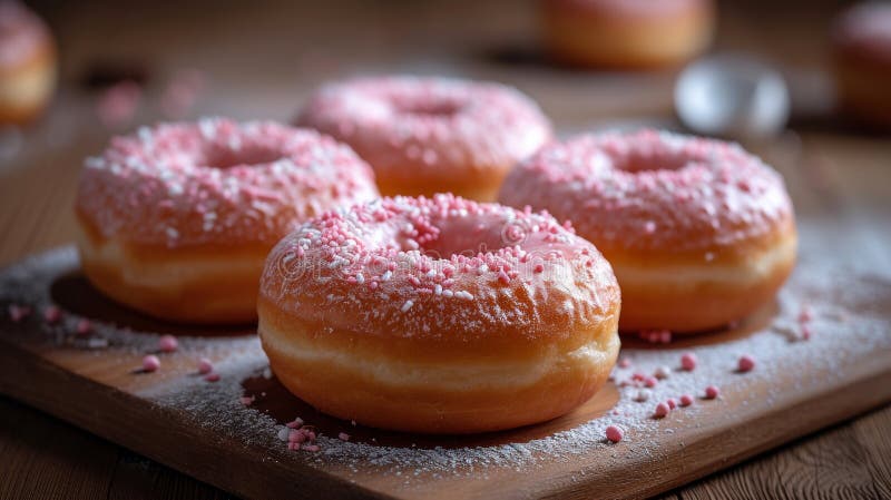 Foto De Macro Donut Bem Decorada Do Produto Ilustração Stock ...