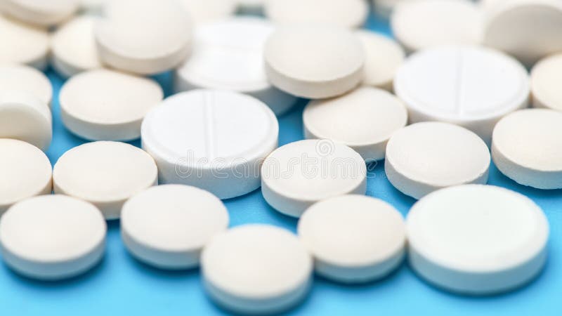 Foto Macro Dos Comprimidos Close-up De Comprimidos Brancos Redondos ...