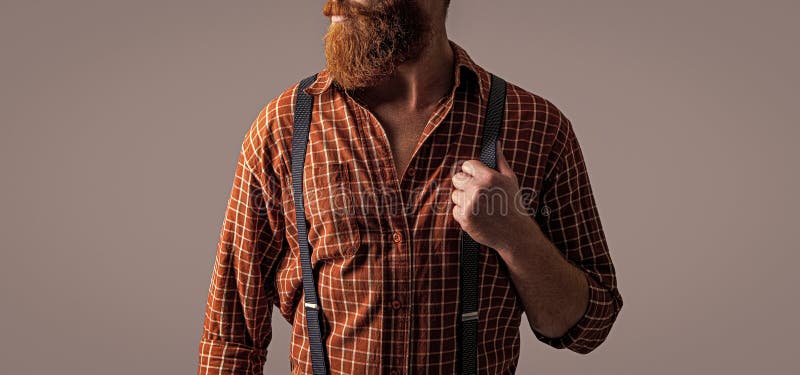 Foto Recortada De Un Retro Elegante En Suspensores Hombre Retro