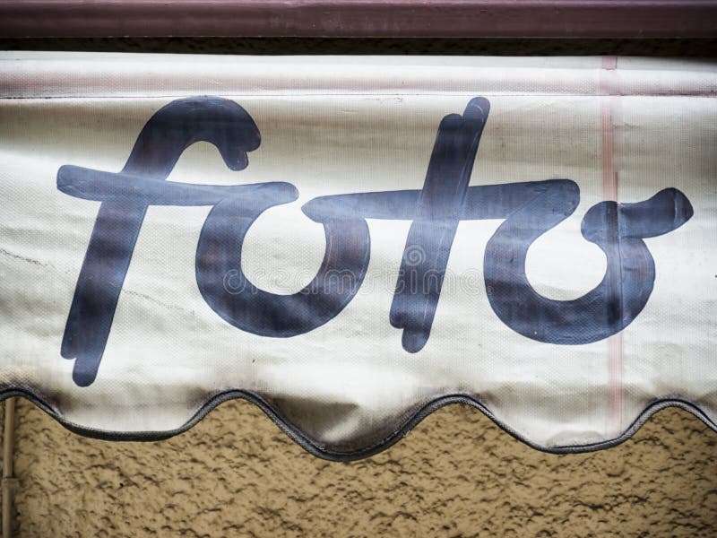 Foto sign stock photo. Image of retro, word, canopy, view - 36100310