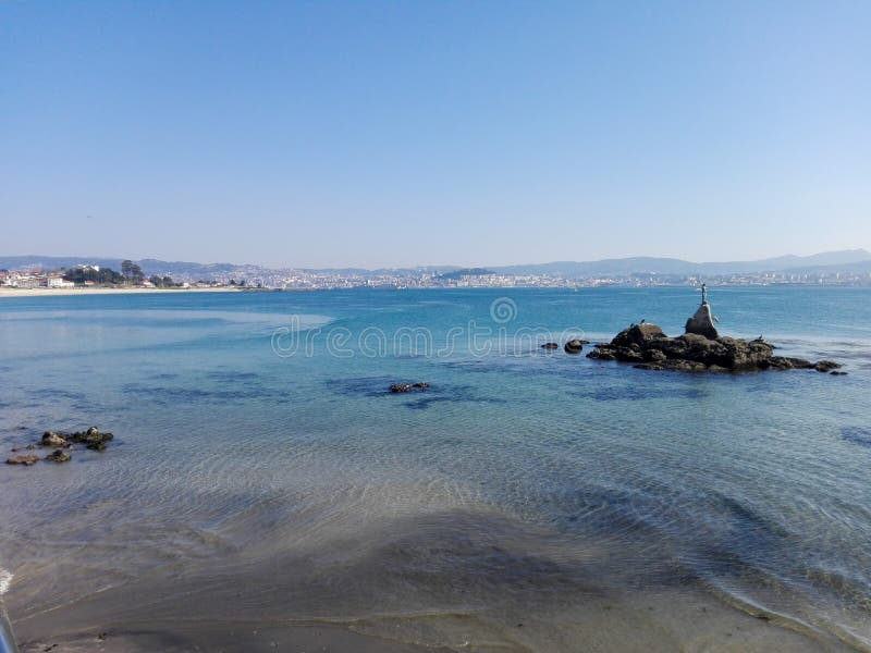 Fotografia De Um Mar Calmo Em Espanha De Vigo Imagem de Stock - Imagem ...