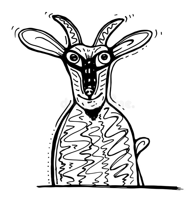 Fotografia Vettoriale Stilizzata Per Capra Illustrazione Vettoriale ...
