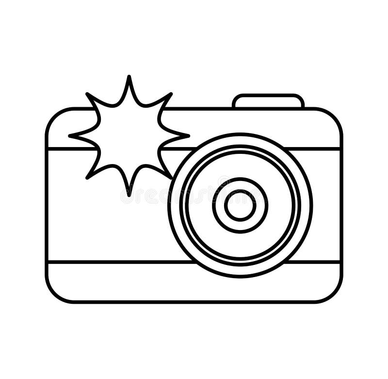 Fotografische Camera Met Flitspictogram Vector Illustratie ...