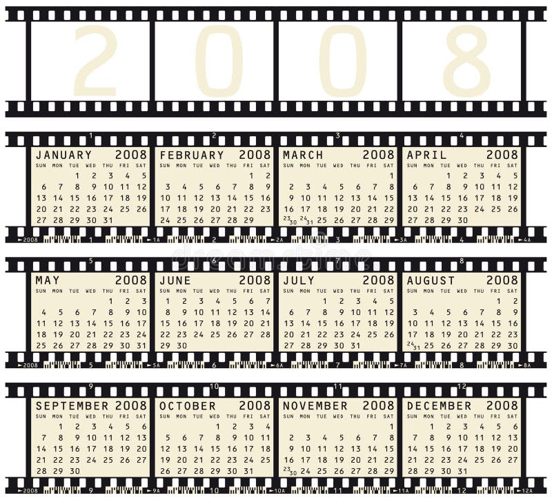 Kalender 2008 stock abbildung. Illustration von tagesordnung - 2890484