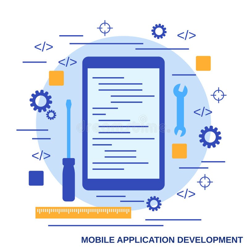 Application Development, Program Coding Vector Concept Stock Vector - Illustration of graphic ...