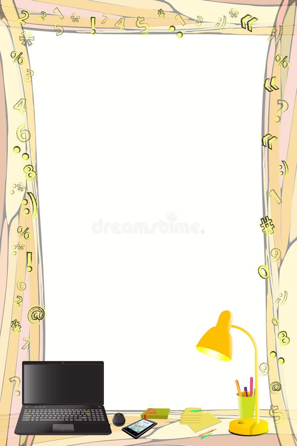 Fotorahmen Mit Symbolen Computer Stock Abbildung - Illustration von ...