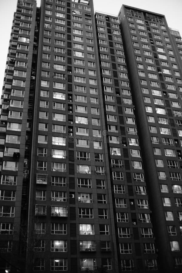 Fotos En Blanco Y Negro De Edificios Residenciales Imagen de archivo ...