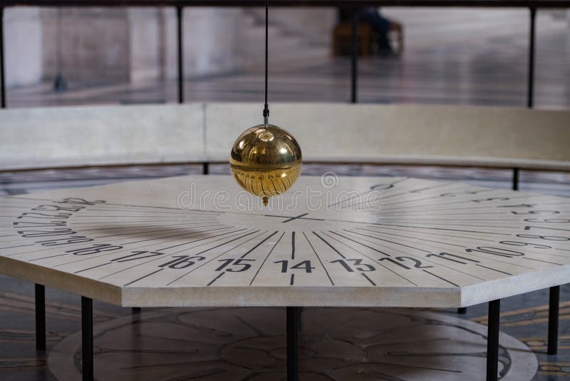 Foucault Pendulum Inside Paris Pantheon Stock Photo - Image of frame ...