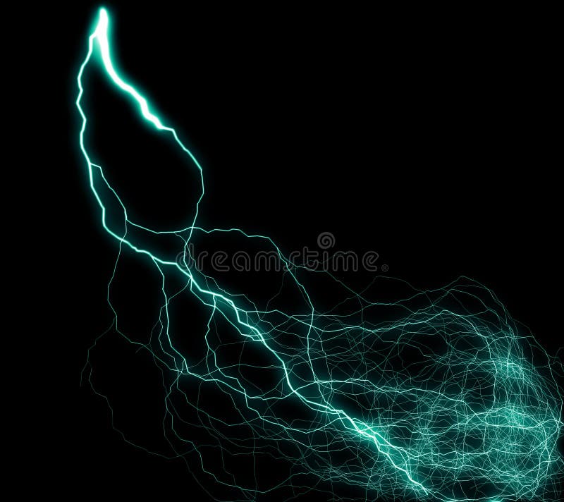 Éclair sur fond noir illustration stock. Illustration du puissant - 7596110