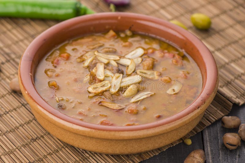 Foul with Tomato Served in Dish Isolated on Table Side View of Arabic ...
