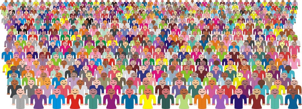 Foule colorée des gens illustration de vecteur. Illustration du ...