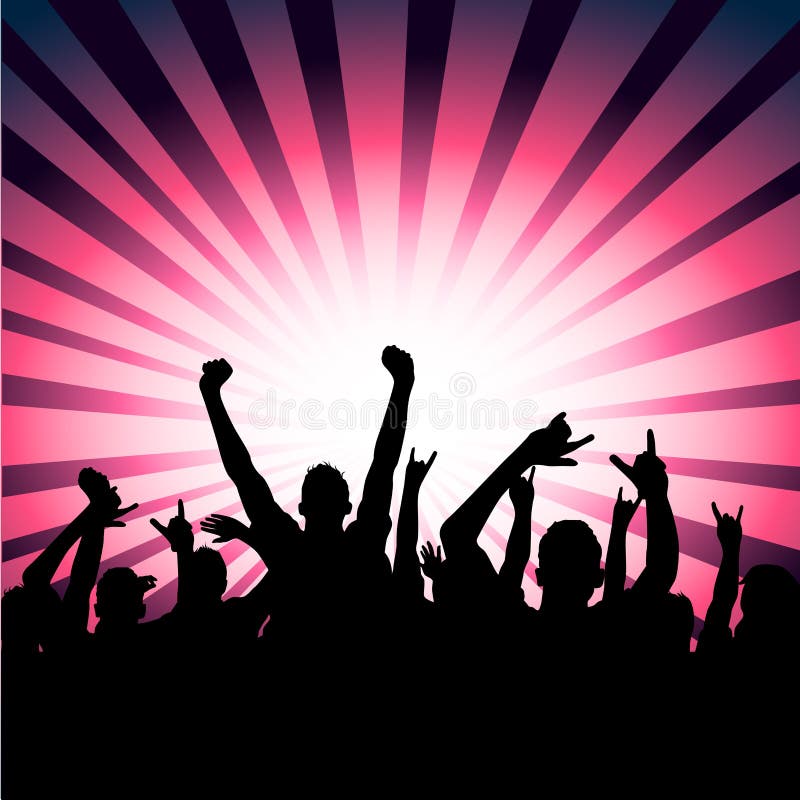 Silhouettes De La Foule En Concert Illustration de Vecteur ...
