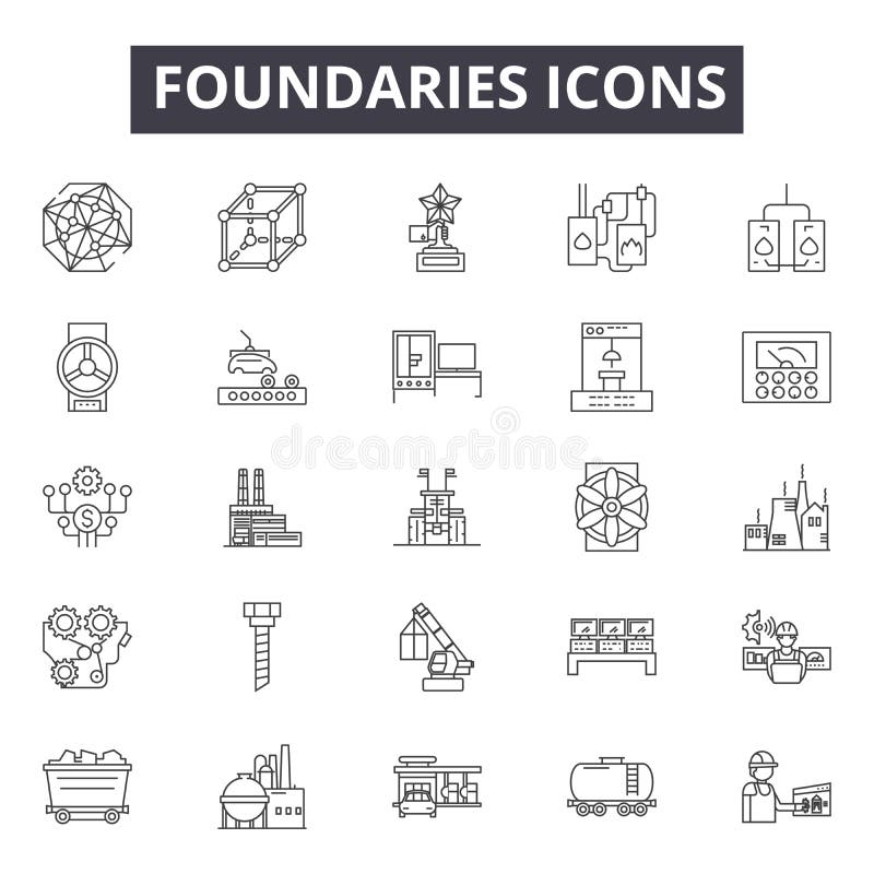 Foundaries Line Icons, Signs, Vector Set, Linear Concept, Outline ...