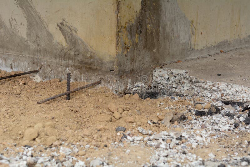 Foundation Blind Area Preparing. Basic Formwork Marking. Blind Area ...