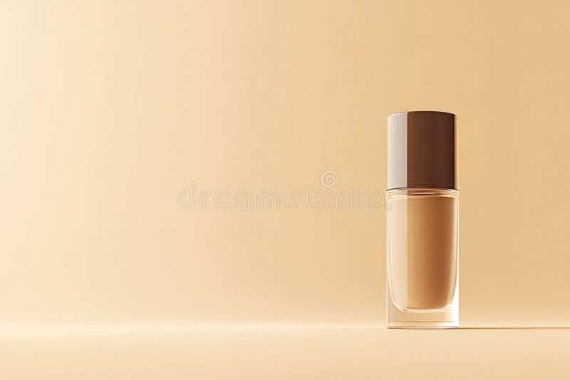 Foundation Bottle Standing on Light Brown Surface with Matching ...