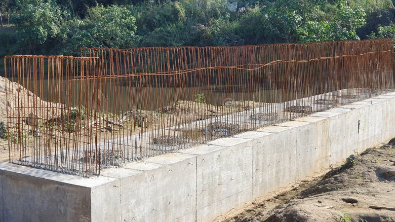 Foundation for Bridge Construction Stock Image - Image of design ...