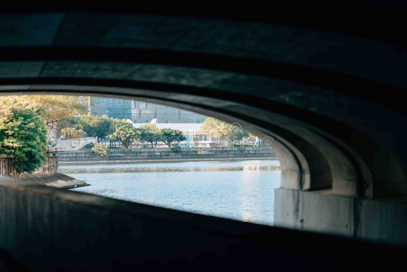Foundation of a Bridge Over the Canal Stock Photo - Image of ...