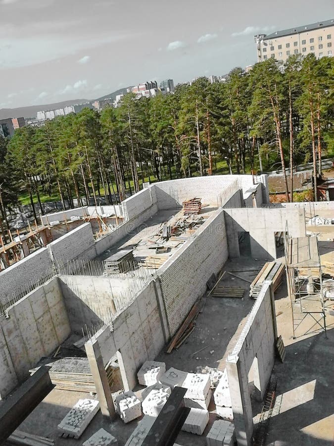 Foundation Building Constructions Stock Image - Image of concrete ...