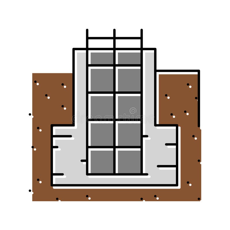 Foundation Building Structure Color Icon Vector Illustration Stock ...