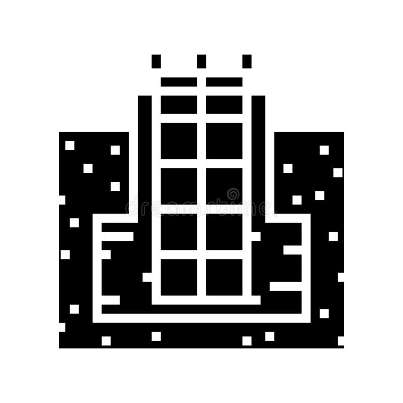 Foundation Building Structure Glyph Icon Vector Illustration Stock ...