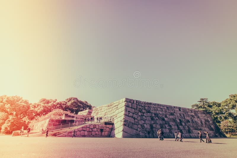 The Foundation of a Castle Tower of the Edo-jo Castle,Japan Editorial ...