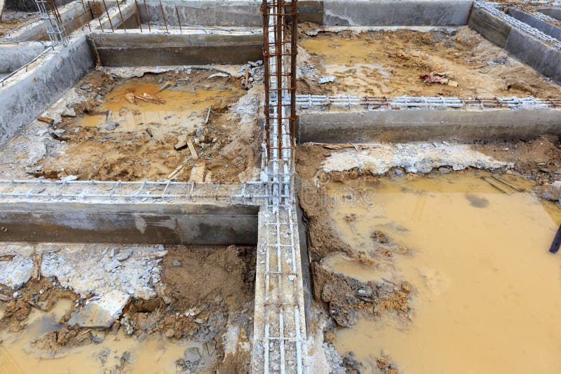 Foundation Construction. Unfinished Frame House Stock Image - Image of ...