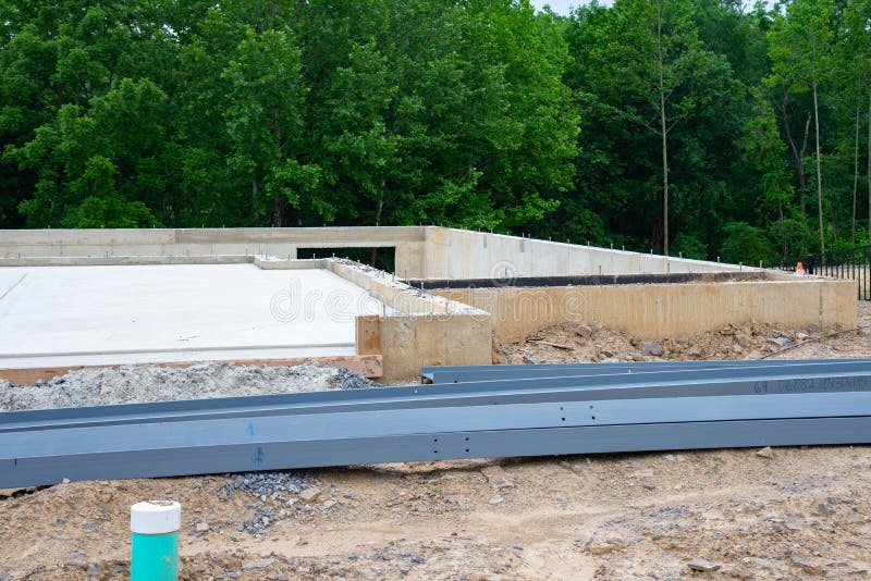 Foundation Construction Site for a New House Stock Image - Image of ...